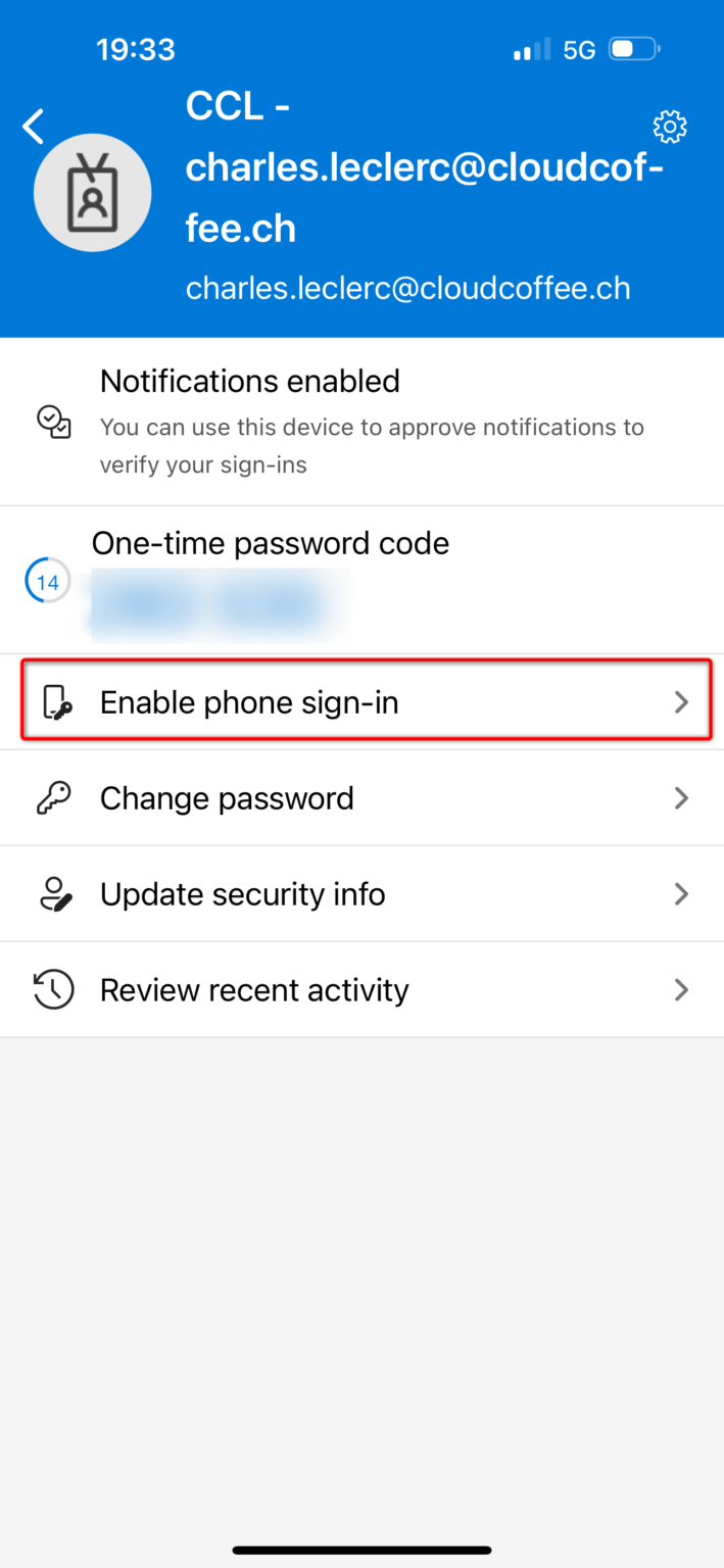 Passwordless Sign In with Microsoft Authenticator App - cloudcoffee.ch