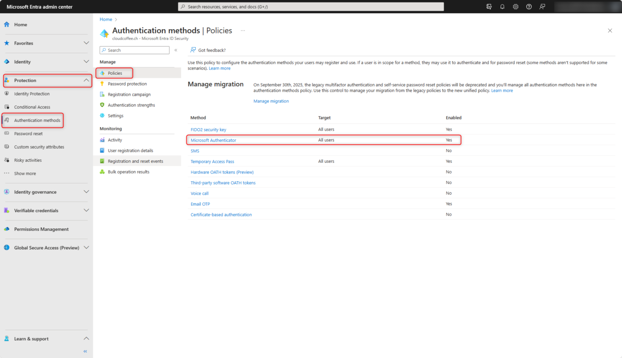 Passwordless Sign In with Microsoft Authenticator App - cloudcoffee.ch