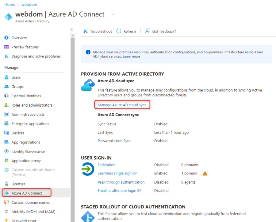 Installation and configuration Azure Active Directory Cloud Sync - cloudcoffee.ch