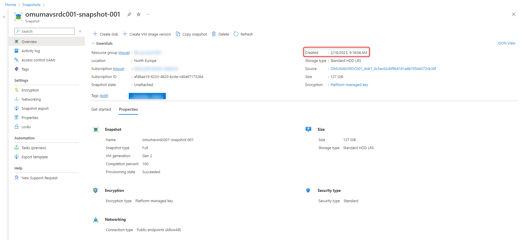 Create an Azure snapshot of a virtual hard disk - cloudcoffee.ch