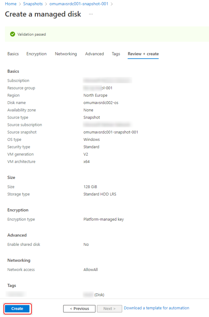 Create an Azure snapshot of a virtual hard disk - cloudcoffee.ch
