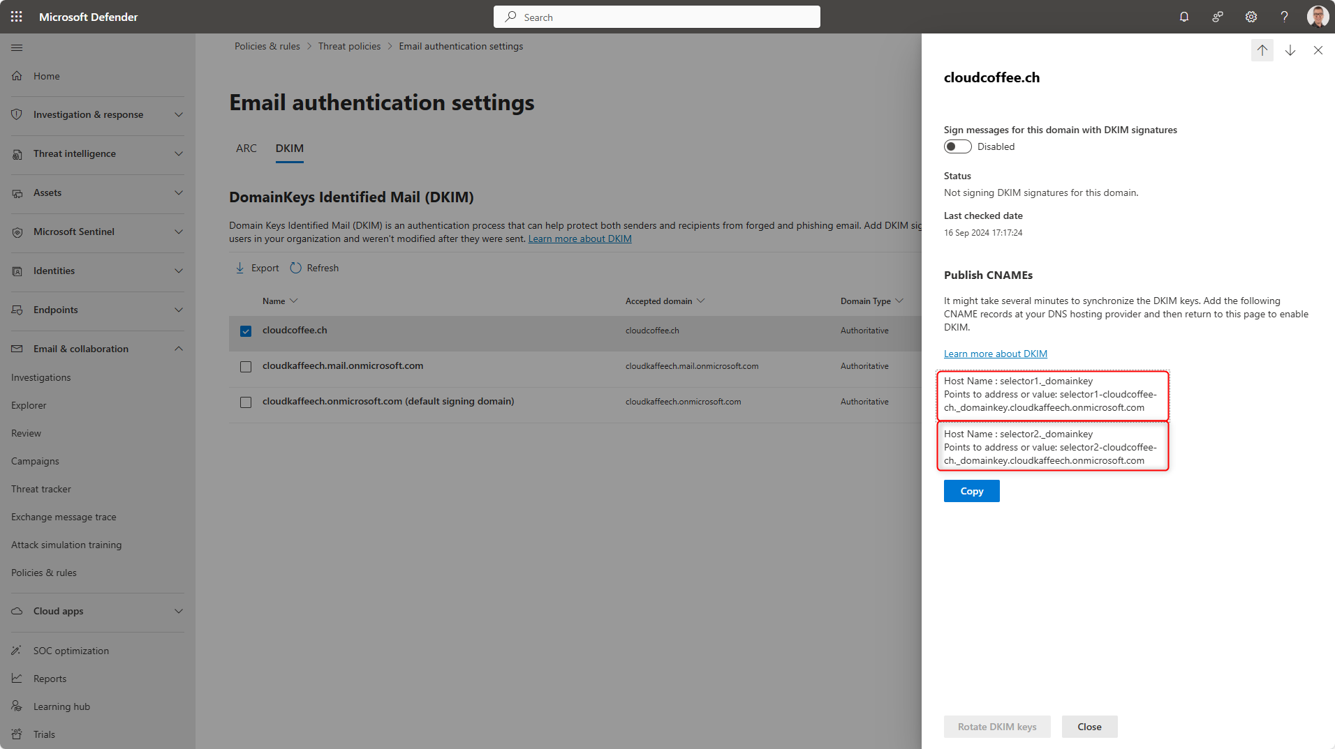 Setting up SPF, DKIM and DMARC in Exchange Online - cloudcoffee.ch
