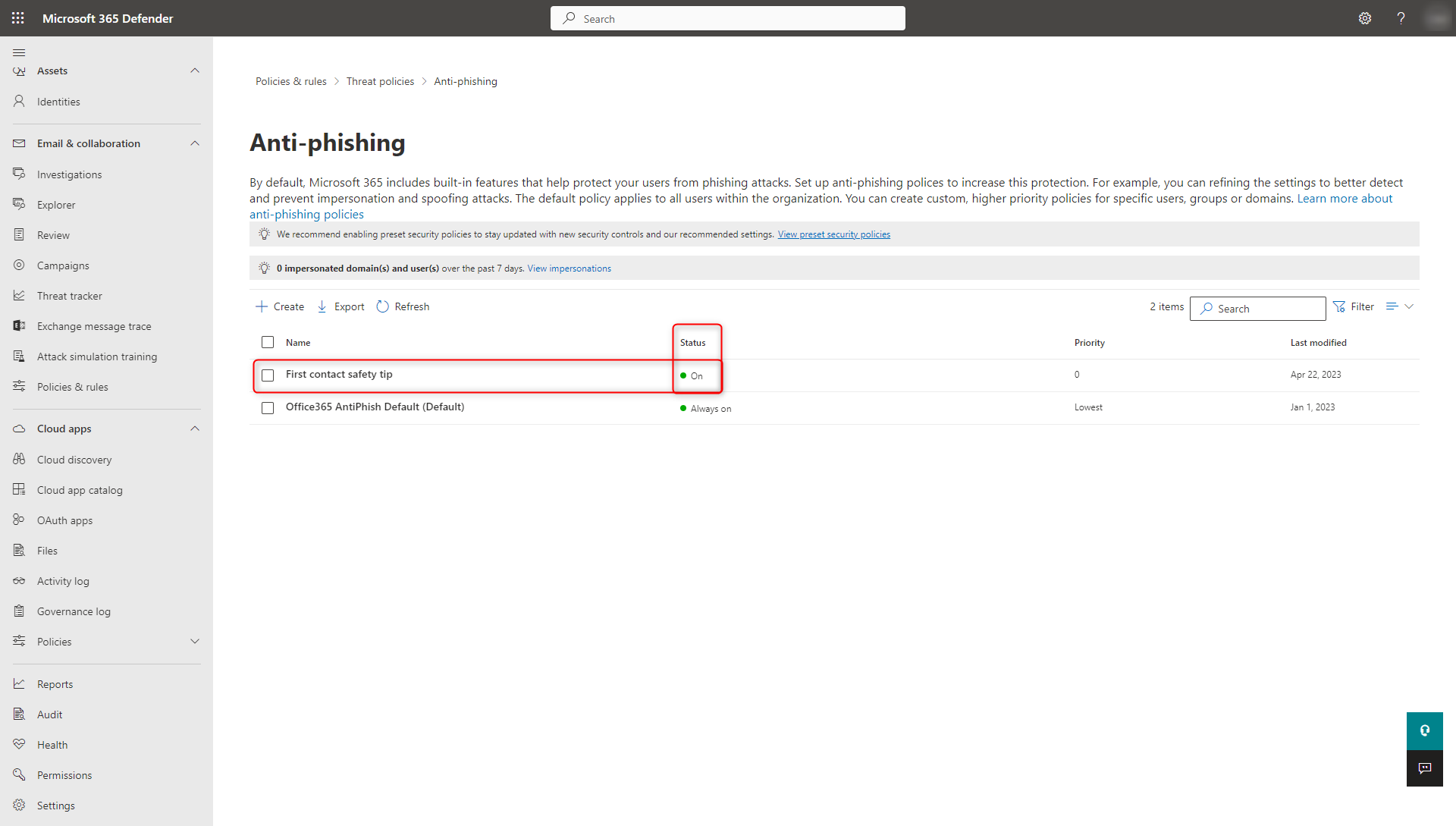 Show First Contact Safety Tip in Email - cloudcoffee.ch