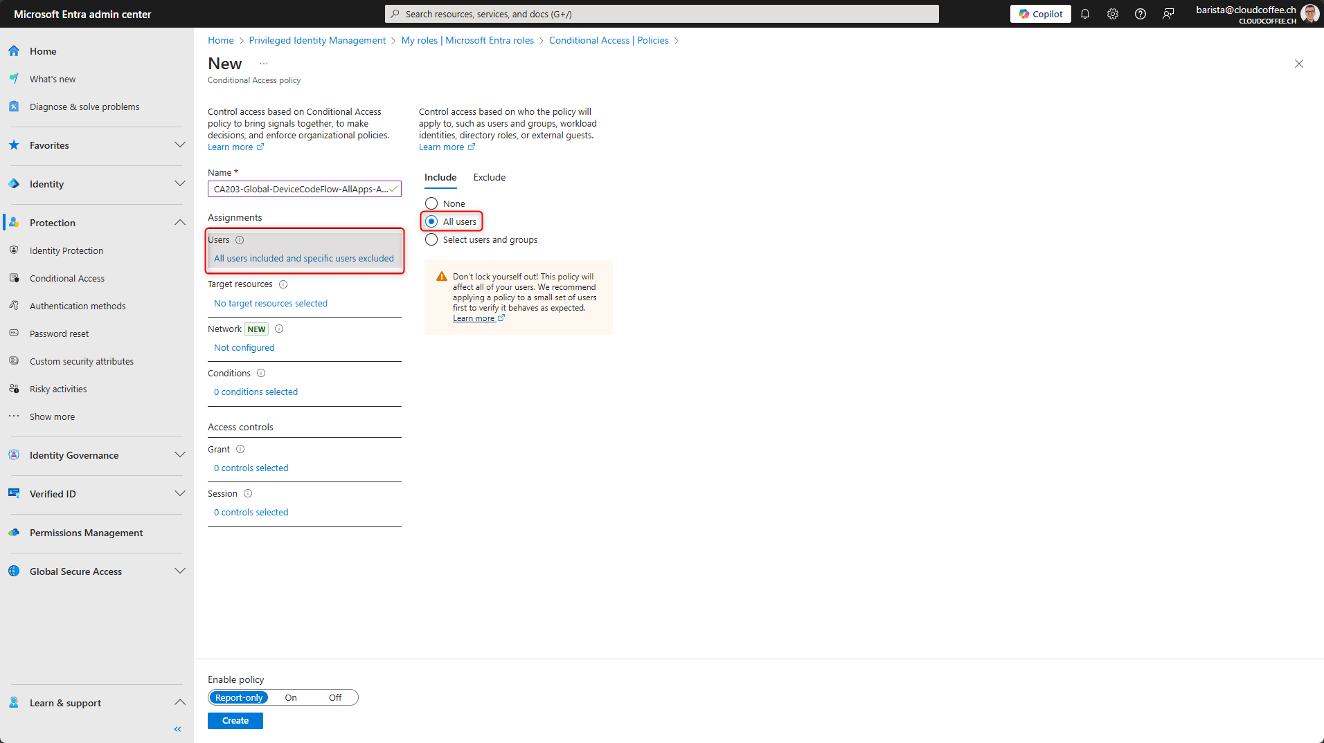Microsoft Entra Conditional Access: Block Authentication Flows - cloudcoffee.ch