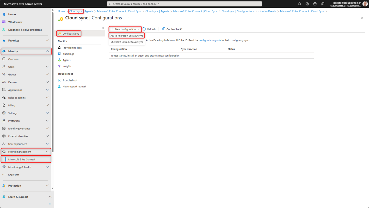 Installation and Configuration of Microsoft Entra Cloud Sync - cloudcoffee.ch