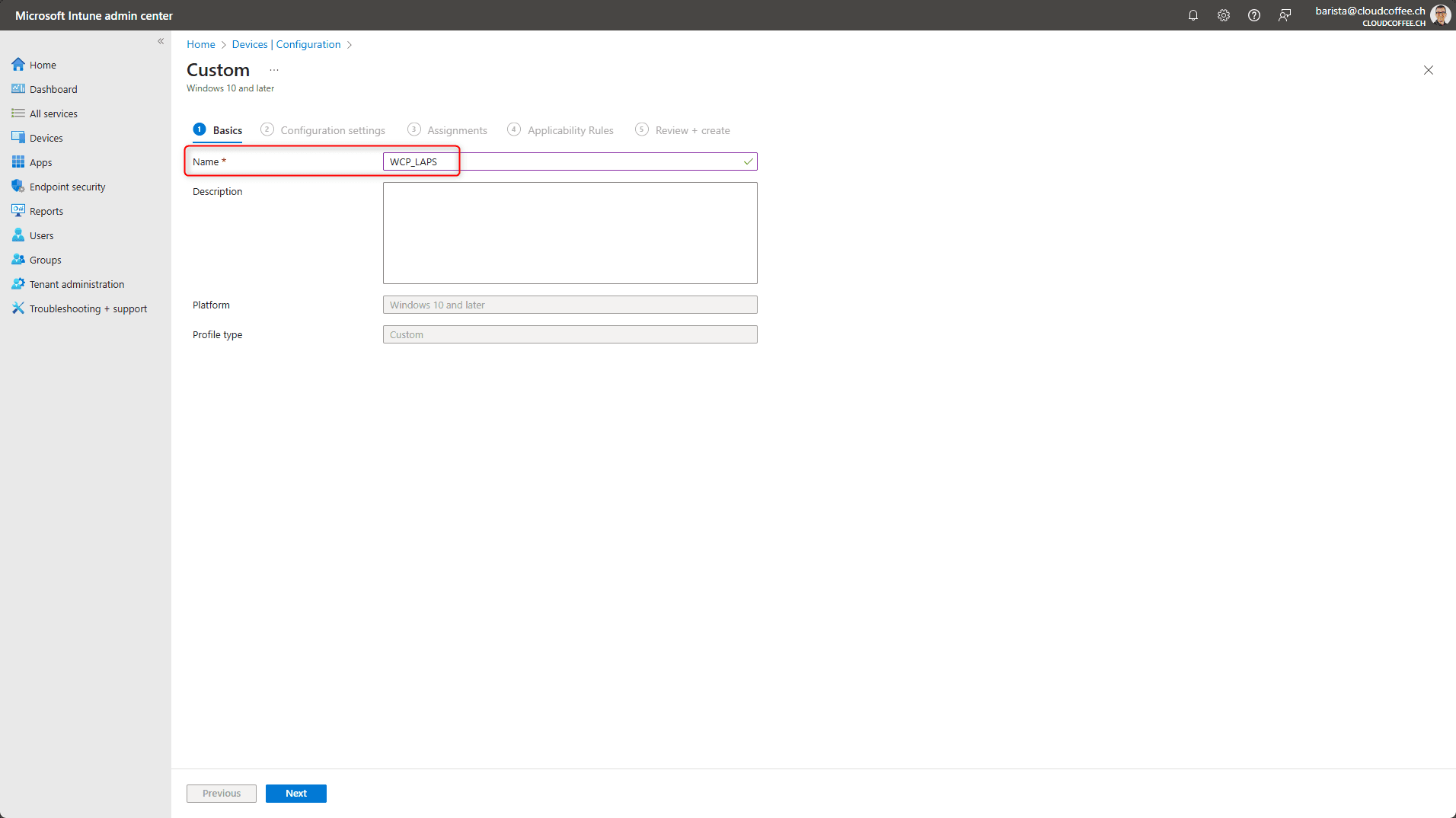 Windows LAPS in Microsoft Intune - cloudcoffee.ch