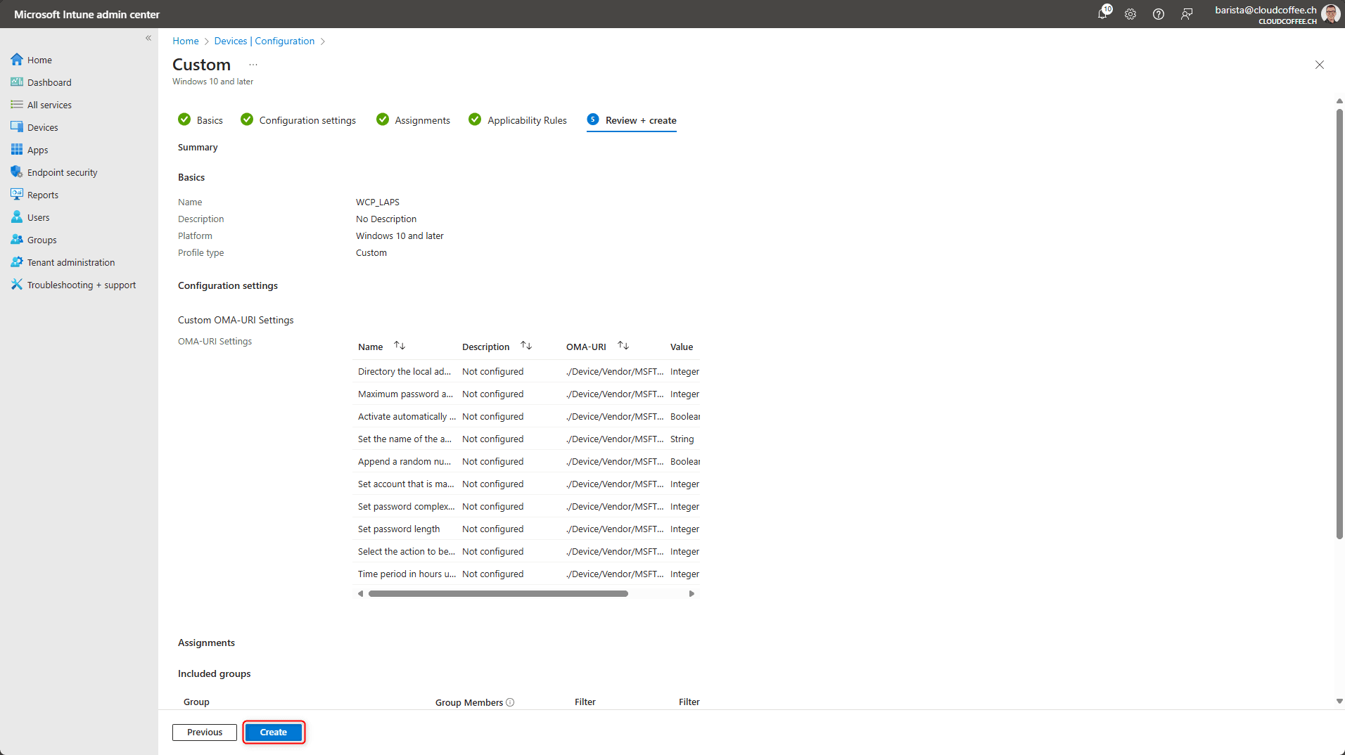 Windows LAPS in Microsoft Intune - cloudcoffee.ch
