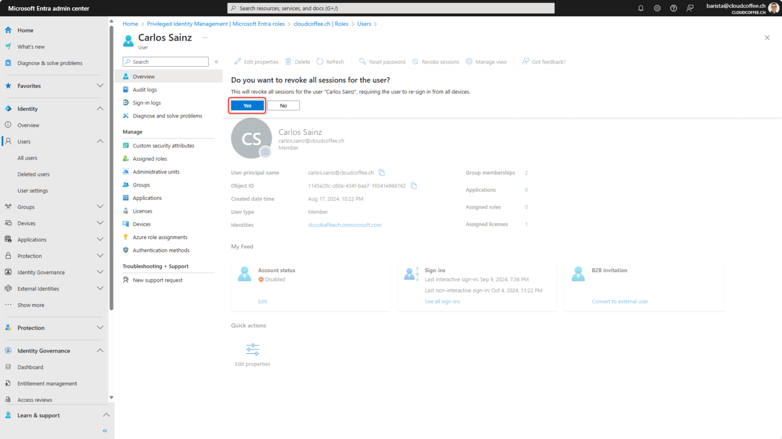 Microsoft Entra ID: Revoke User Access in an Emergency - cloudcoffee.ch