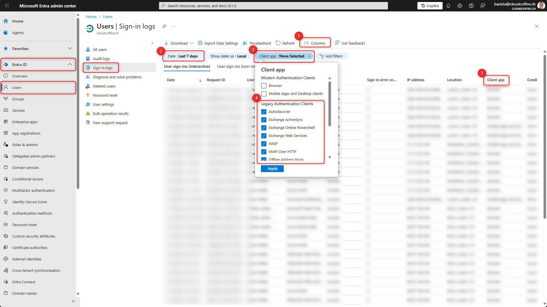 Microsoft Entra: How to Block Legacy Authentication Using Conditional Access - cloudcoffee.ch